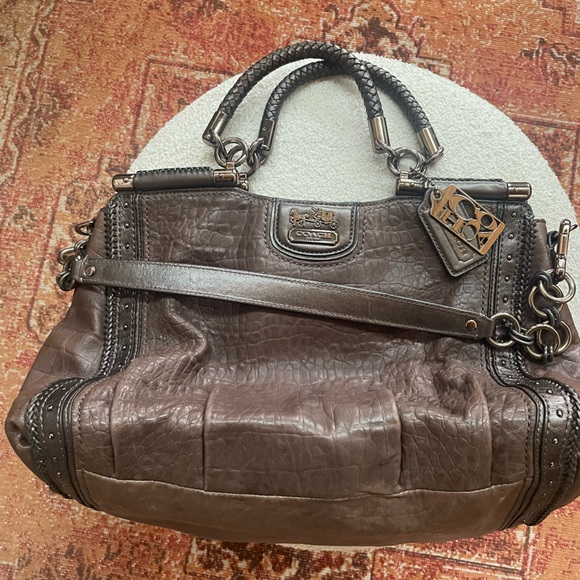 Coach | Bags | Coach Madison Croc Embossed Leather Handbag | Poshmark
